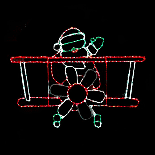 Animated LED Santa in a Plane | Christmas Vehicle Displays – Holiday ...