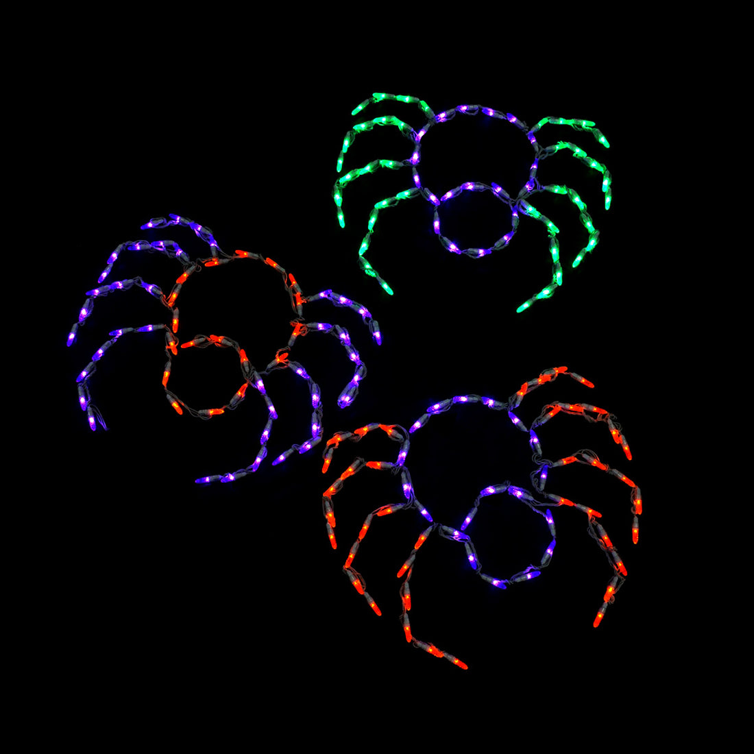 LED Spiders Small | Lighted Halloween Spider Display – Holiday Lites Up